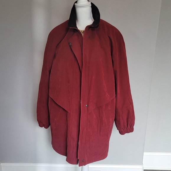 fleet street | Jackets & Coats | Vintage Fleet Street Red Xl Trench ...